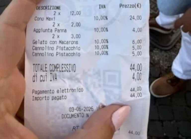 Cosa non torna nella storia dei gelati pagati 44 euro a Roma